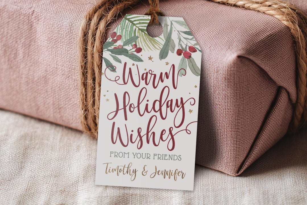 Warm Holiday Wishes Christmas Gift Tag Template, 22802 Compatible ...