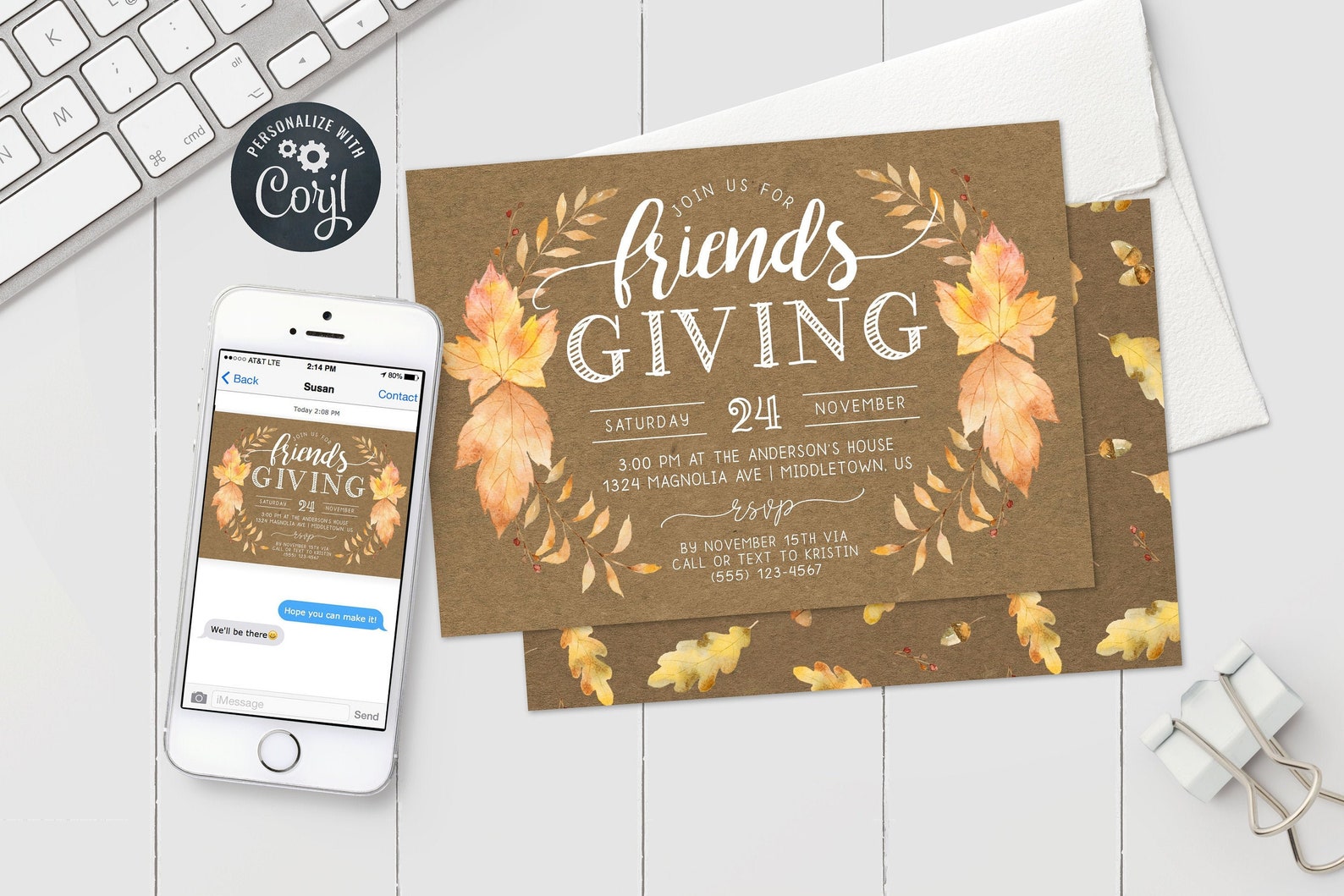 Friendsgiving Invitation Friends Giving Party Thanksgiving - Etsy