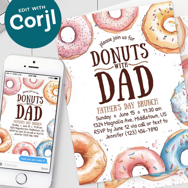 Donuts With Dad Flyer - Etsy