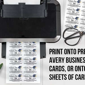 Graduation Party Insert Enclosure Card Avery 28878 Template 2 X 3.5 ...