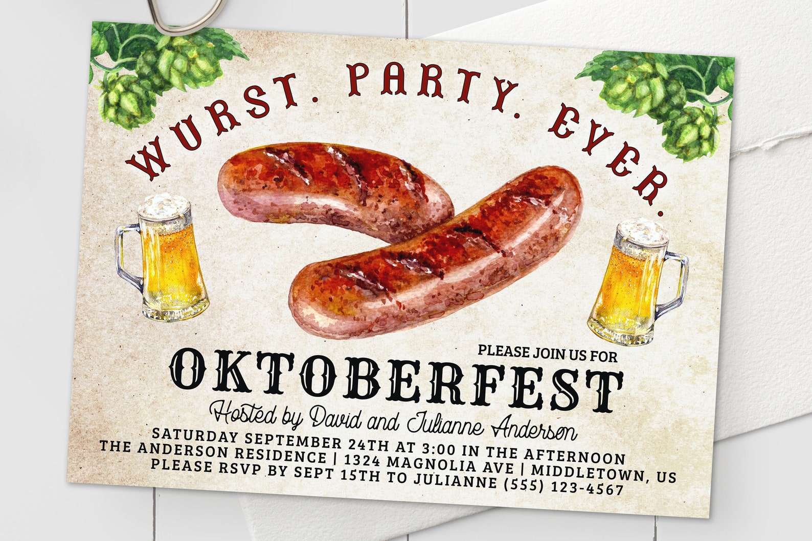 Oktoberfest Invitation wurst Party Ever - Etsy