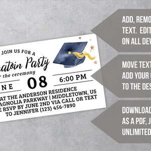 Graduation Party Insert Enclosure Card Avery 28878 Template 2 X 3.5 ...