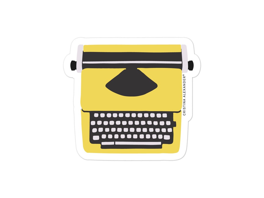 Typewriter Sticker, Die Cut Vinyl Sticker, Water-resistant Sticker ...