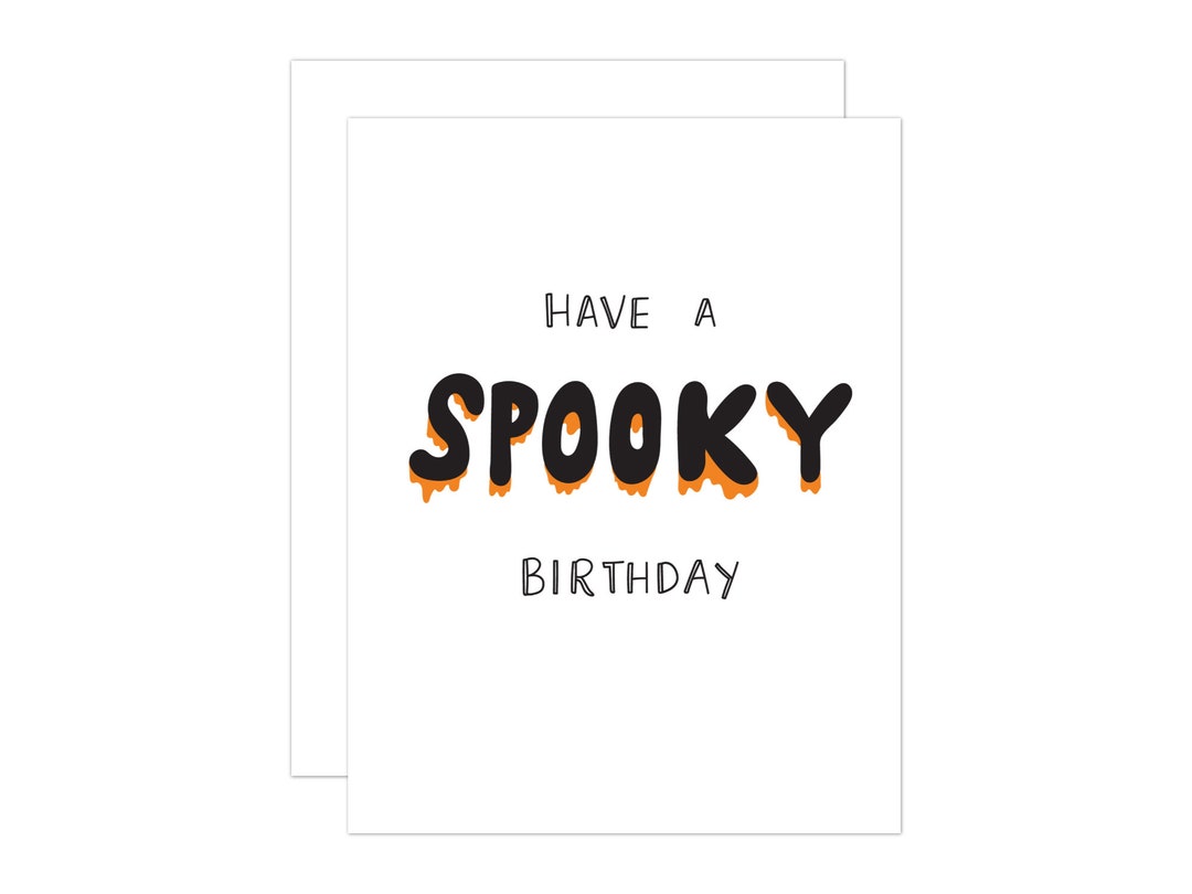 Spooky Birthday Greeting Card, Birthday Card, Halloween Birthday - Etsy