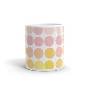 Circles White Coffee Mug, Polka Dot Coffee Cup - Etsy
