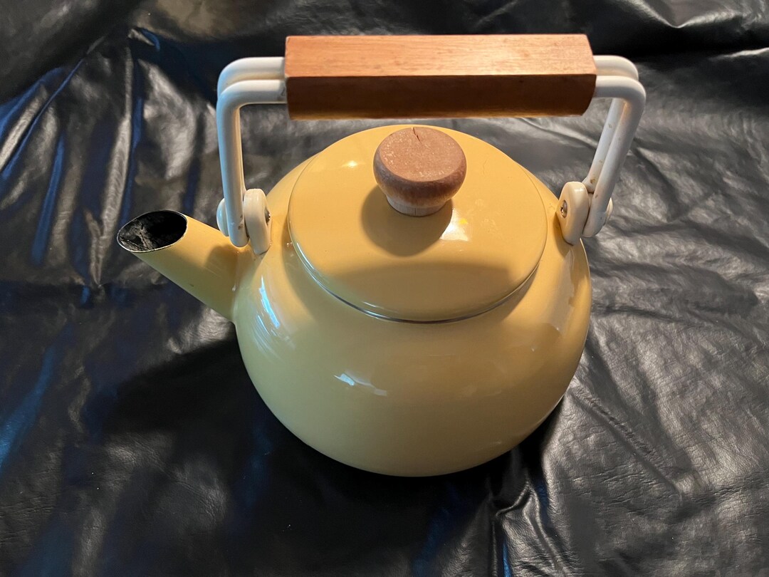 Yellow Tea Kettle With Wooden Handle - Etsy