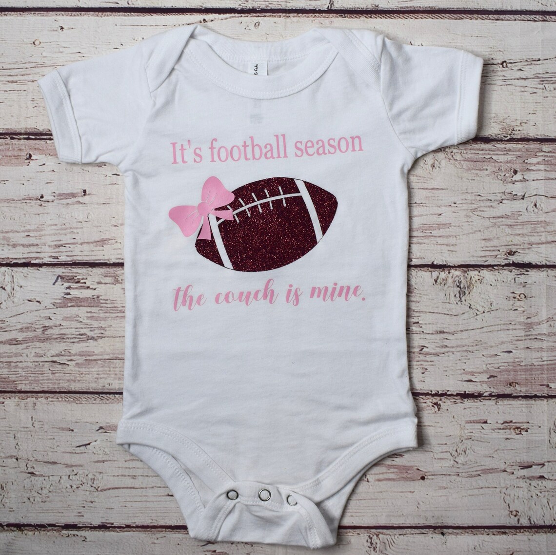 It's Football Season the Couch is Mine Baby Onesie / Baby Girl Football ...