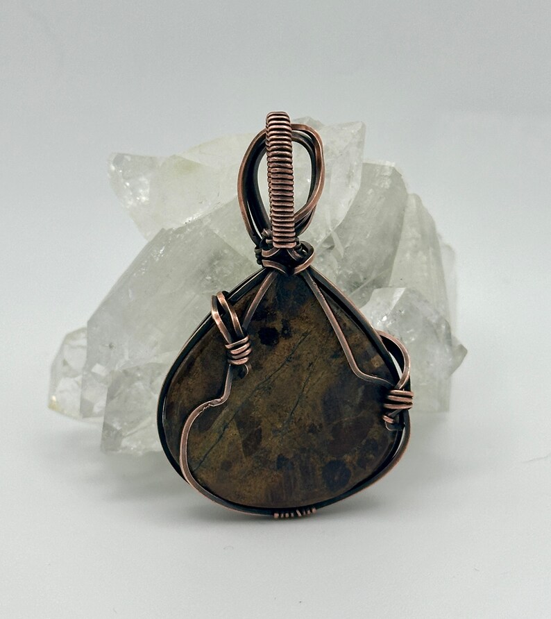 Bronzite Oxidized Copper Pendant With Heart Stamp - Etsy