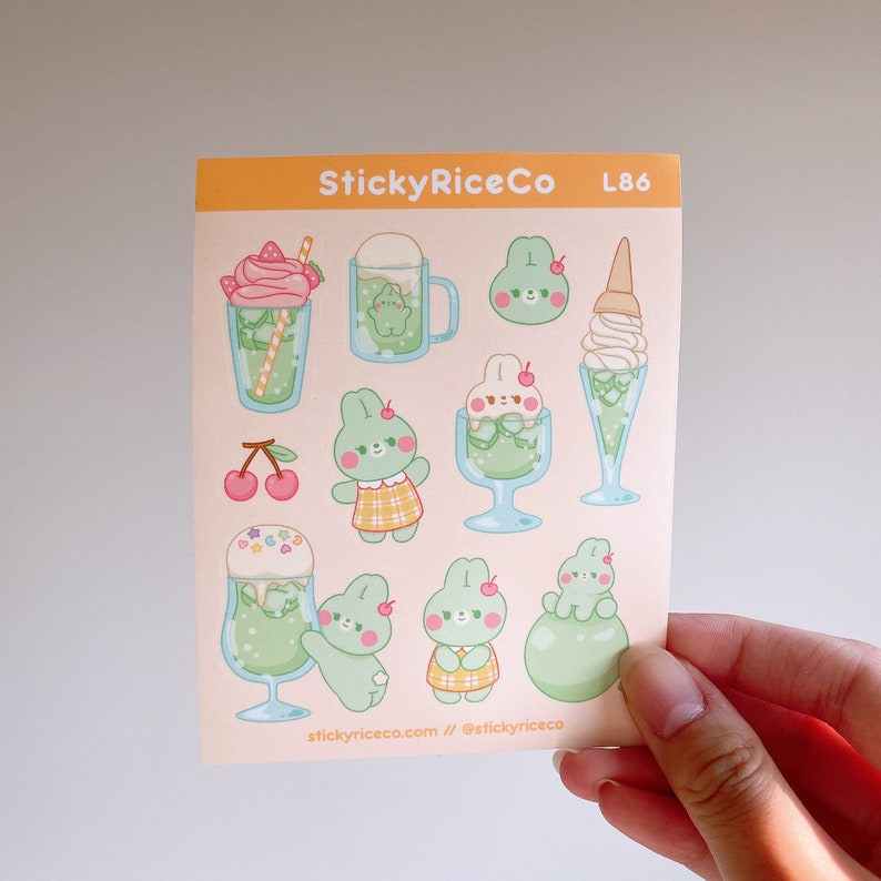 Melona the Bunny Premium Luxe Matte Vinyl Stickers Deco | Etsy