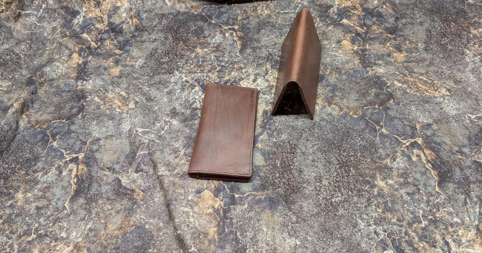 Handmade Brown Leather Standard Checkbook Cover – Rustic Vegtan Cowhide ...