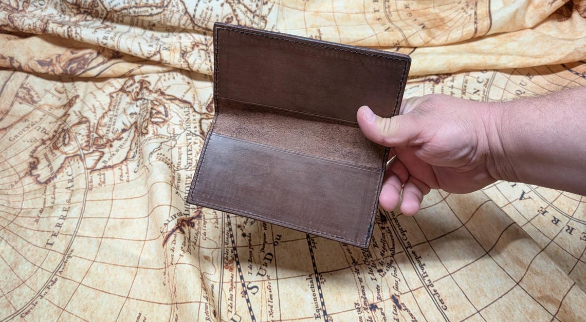 Handmade Brown Leather Standard Checkbook Cover – Rustic Vegtan Cowhide ...