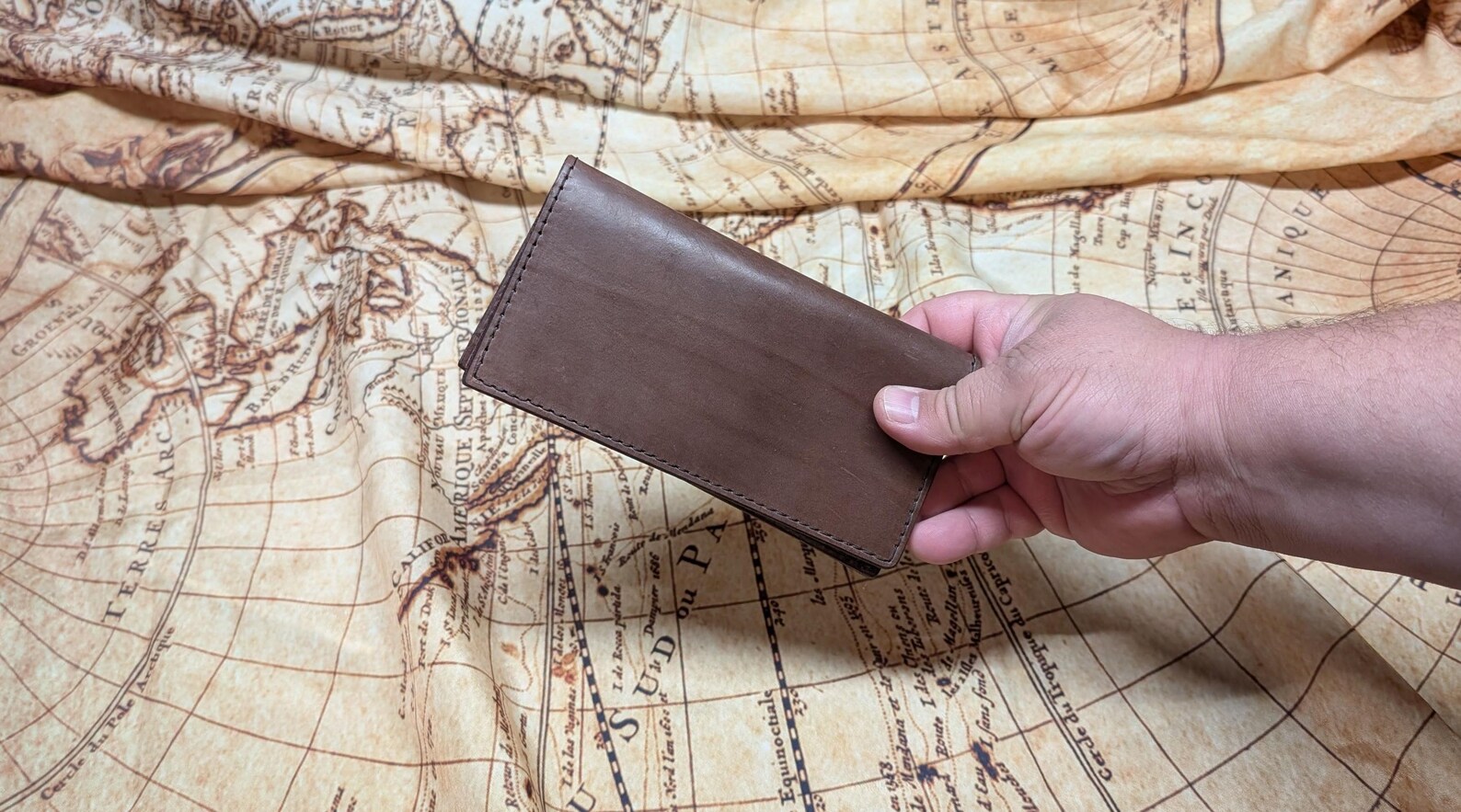 Handmade Brown Leather Standard Checkbook Cover – Rustic Vegtan Cowhide ...
