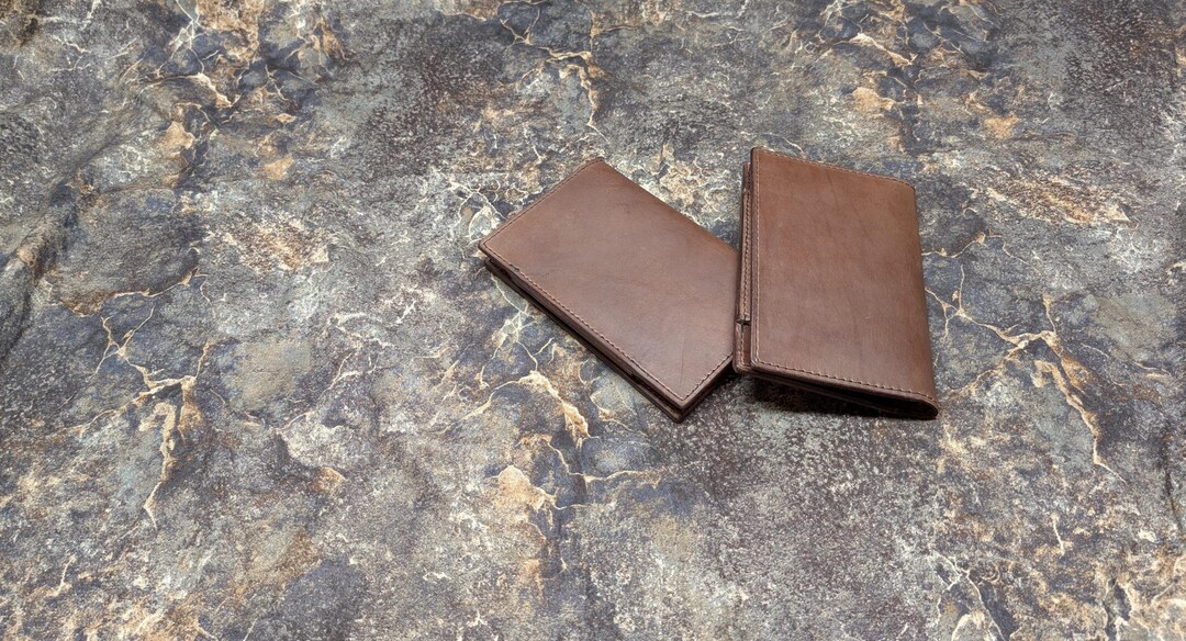 Brown Top Stub Leather Checkbook Cover - Etsy