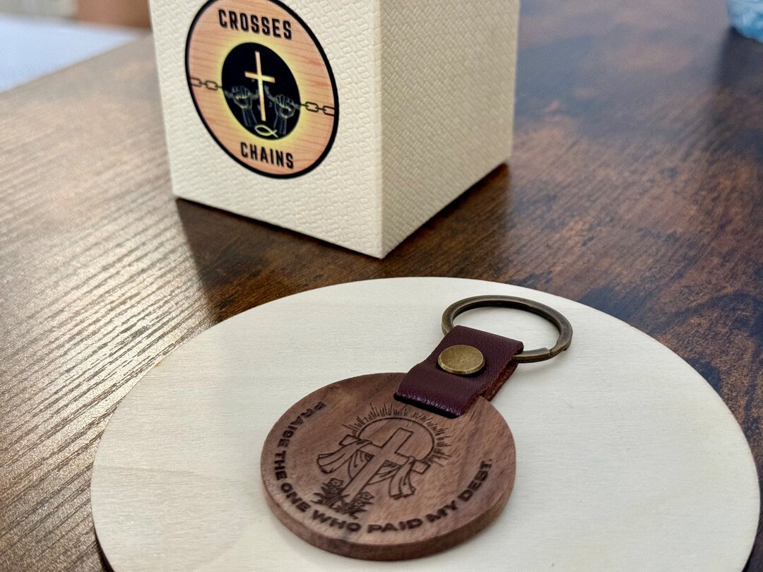 Debt Paid by Jesus Good Friday Keychain - Engraved Walnut Wood Keychain ...