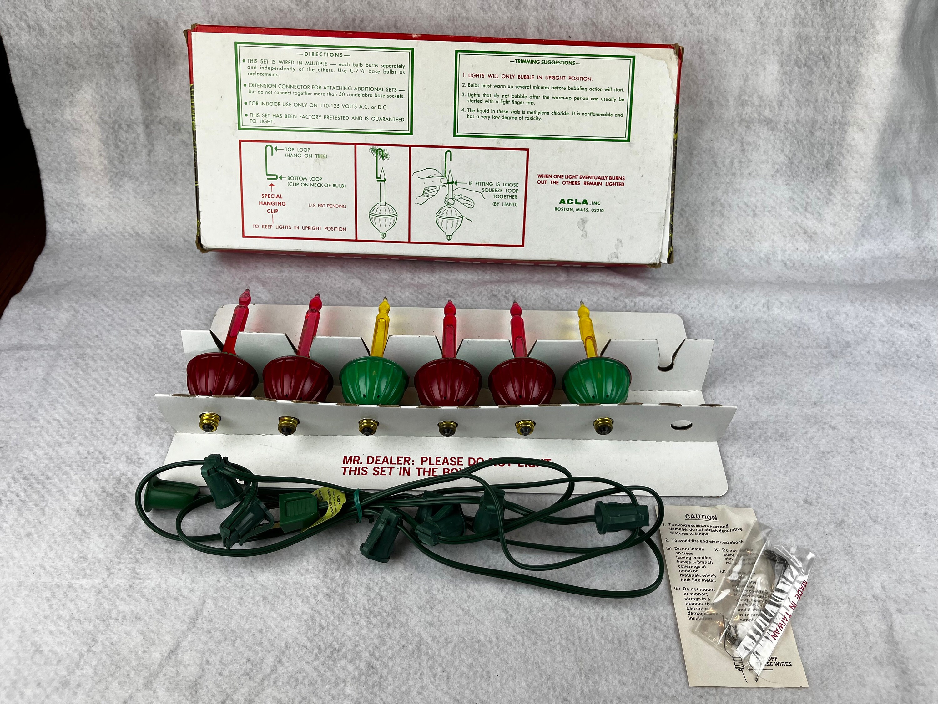 Vintage ACLA Paramount Tulip Lamp Bubbler Bubbling Christmas Lights in ...