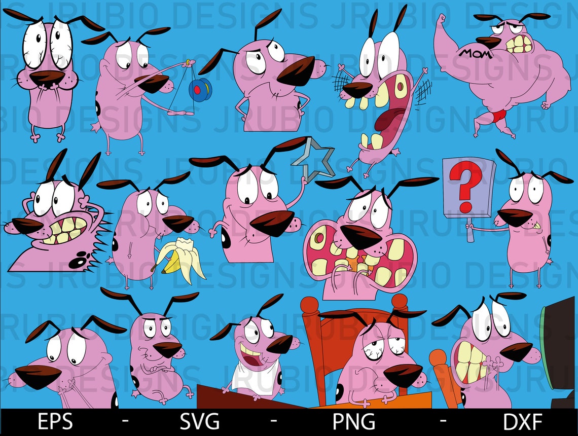 Courage the Cowardly Dog 15 Pack Eps Svg Png & Dxf - Etsy