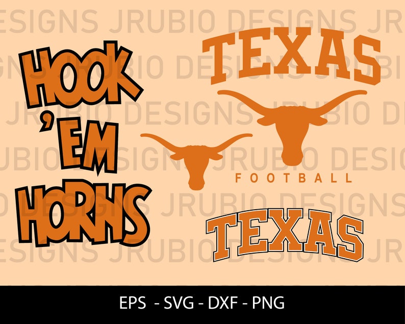 Pack Texas Football University Team Logo Eps Svg Png & - Etsy