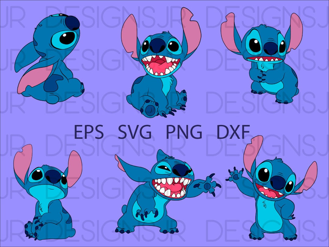 Stitch 6 Pack Eps Svg Png & Dxf - Etsy
