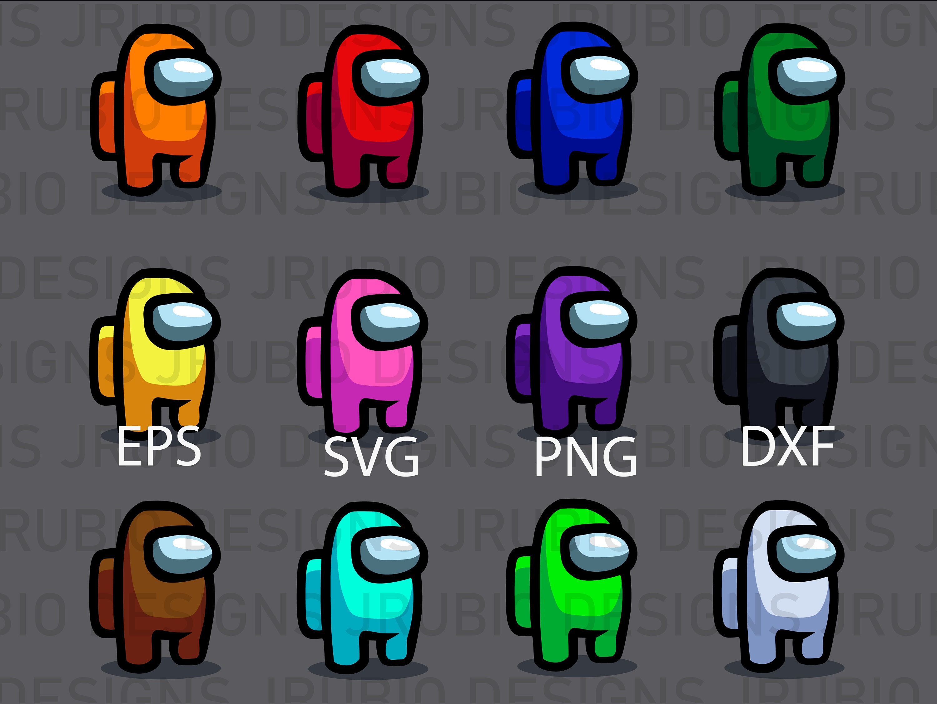 Among Us 12 Pack Eps Svg Png & Dxf - Etsy