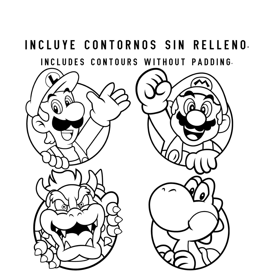 Super Mario Characters Face Pack Svg, Eps, Png and Pdf - Etsy