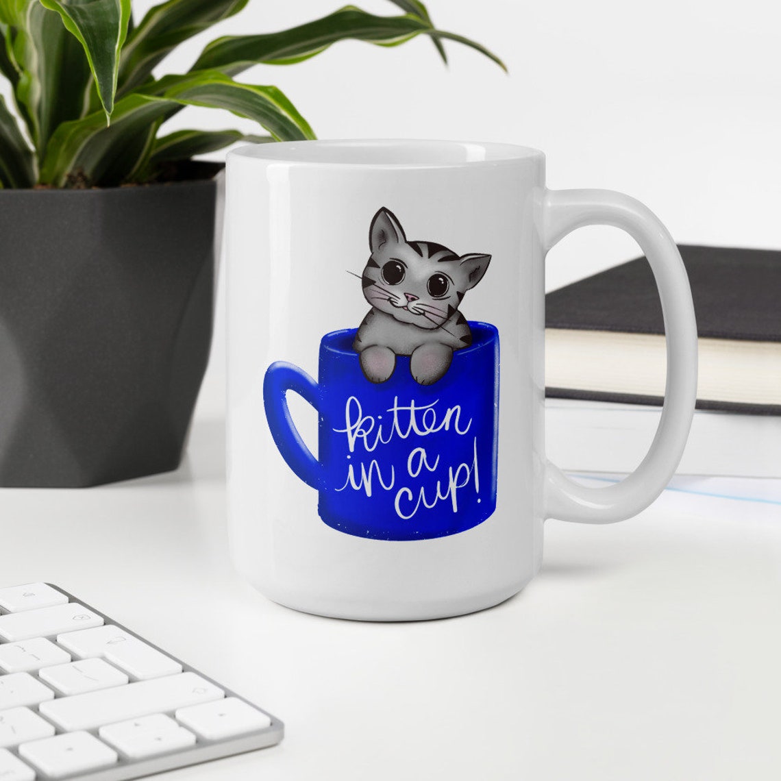 Kitten in A Cup. Cute Coffee Mug. Animal Mug. Mug for Cat - Etsy