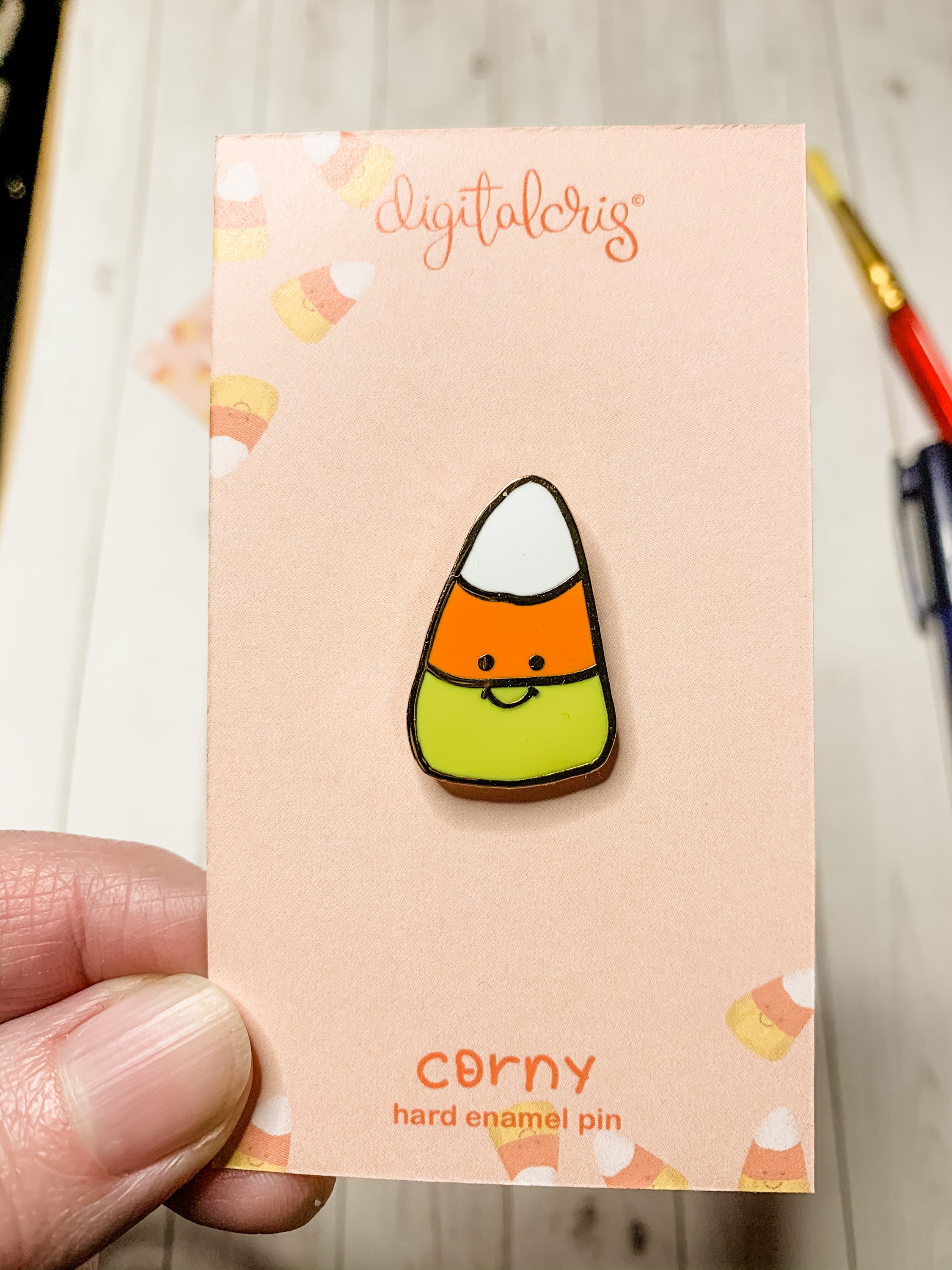 Corny the Candy Corn Enamel Pin. Hard Enamel Pin. October - Etsy