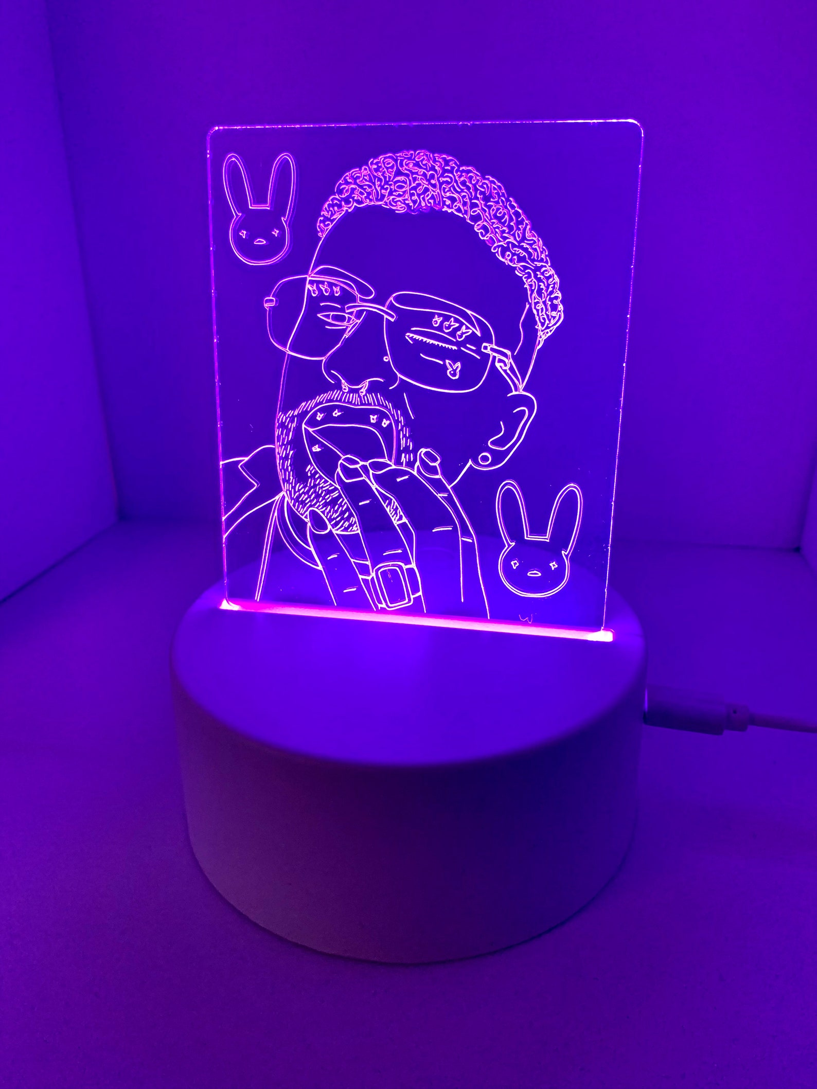 Bad Bunny Night Light/bad Bunny Birthday Gift/bad Bunny - Etsy