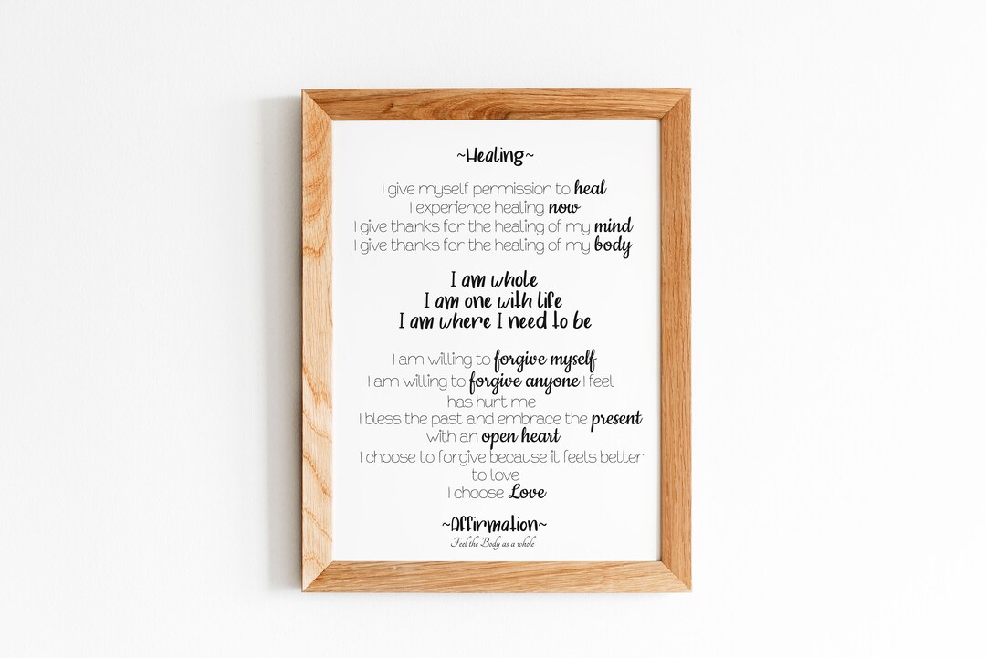 Healing Affirmation Printable Wall Art digital Download inspirational ...