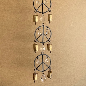 Iron Peace Sign Crystal Wind Chime Sun Catcher - Etsy