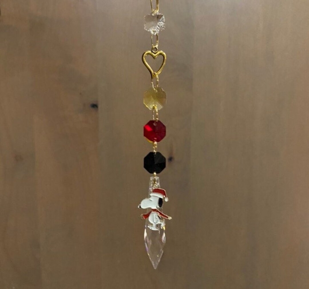 Snoopy Bling Winter Scarf and Hat Suncatcher Car Hanger. Enamel Peanuts ...