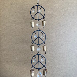Iron Peace Sign Crystal Wind Chime Sun Catcher - Etsy