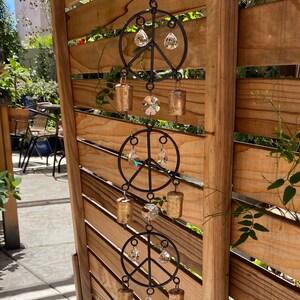Iron Peace Sign Crystal Wind Chime Sun Catcher - Etsy