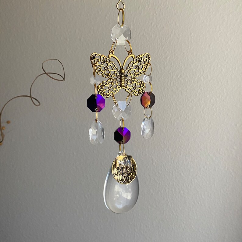 Live, Laugh, Love Crystal Butterfly Suncatcher - Etsy