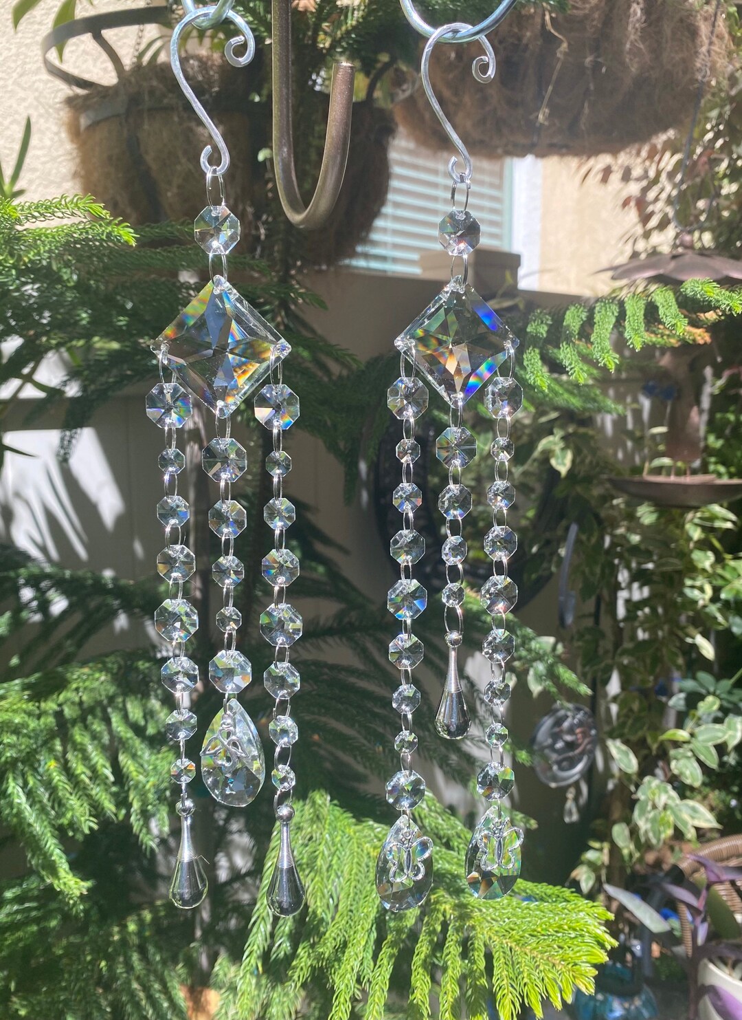Double or Single Teardrop Urn Crystal Sun Catcher Memorial Suncatcher ...