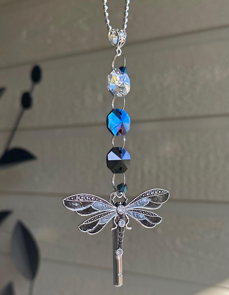 Small Cremation Urn With Rhinestone Dragonfly Crystal Suncatcher for ...