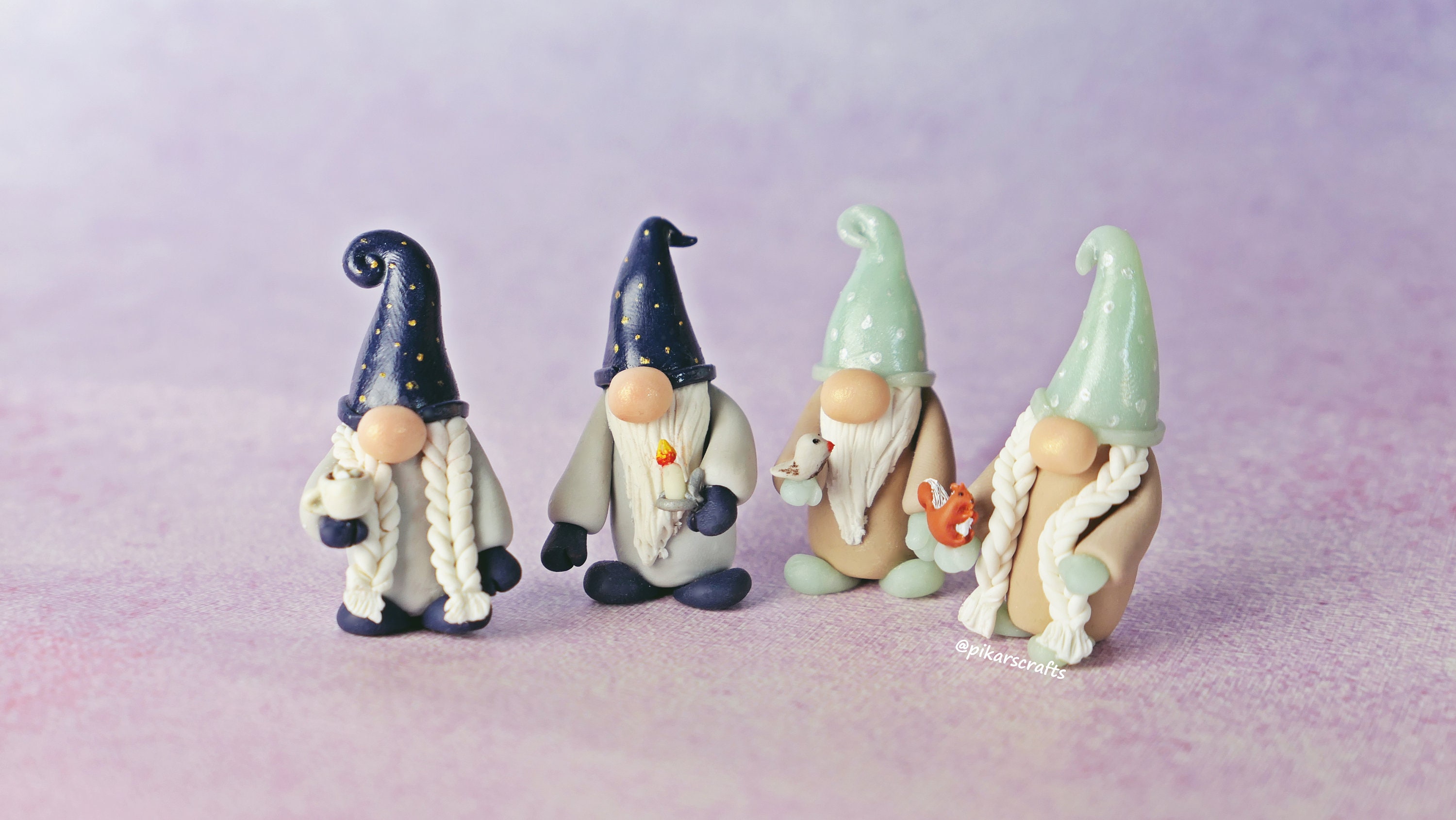Christmas Gnomes, Miniature Figures From Polymer Clay, House Decoration ...