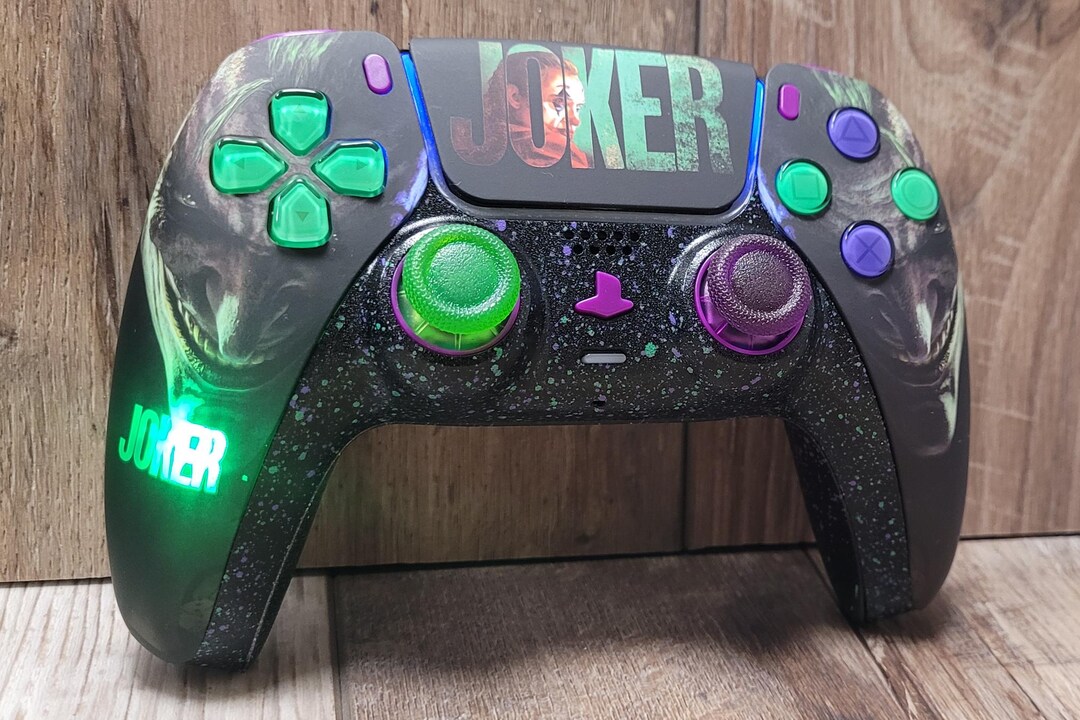 WOW Playstation/ps5 Custom Controller Joker W/multi Color Splatter Front & Back Very Unique - Etsy