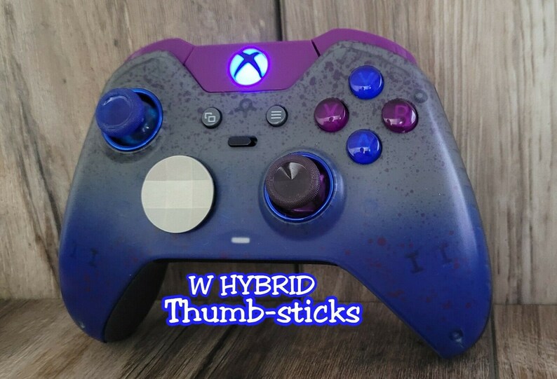 Xbox One Elite Wireless Controller Custom Ombre & Splatter Blue Led W ...