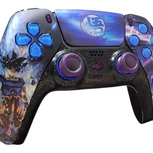 Wow Playstation/ps5 Custom Controller Dragon Ball Z Silver Sparkle With ...