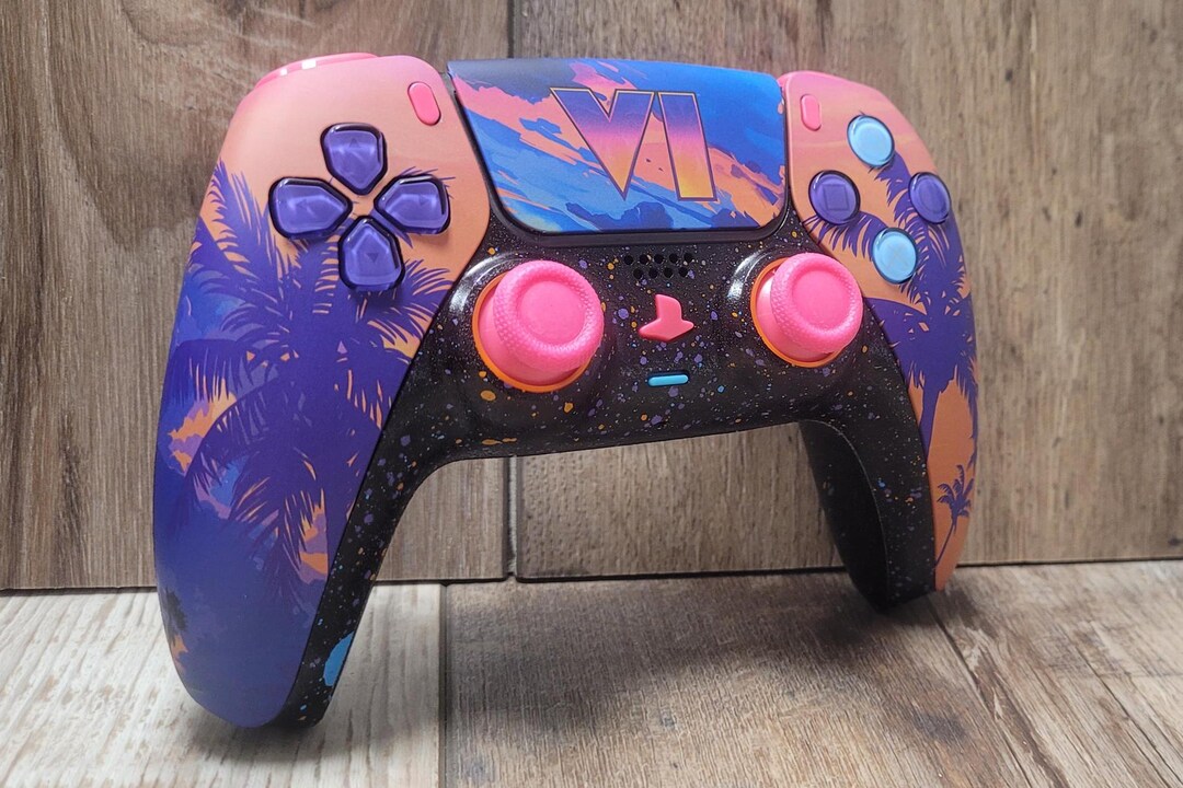 Wow Playstation/ps5 Custom Controller VI Multi Color Splatter ...