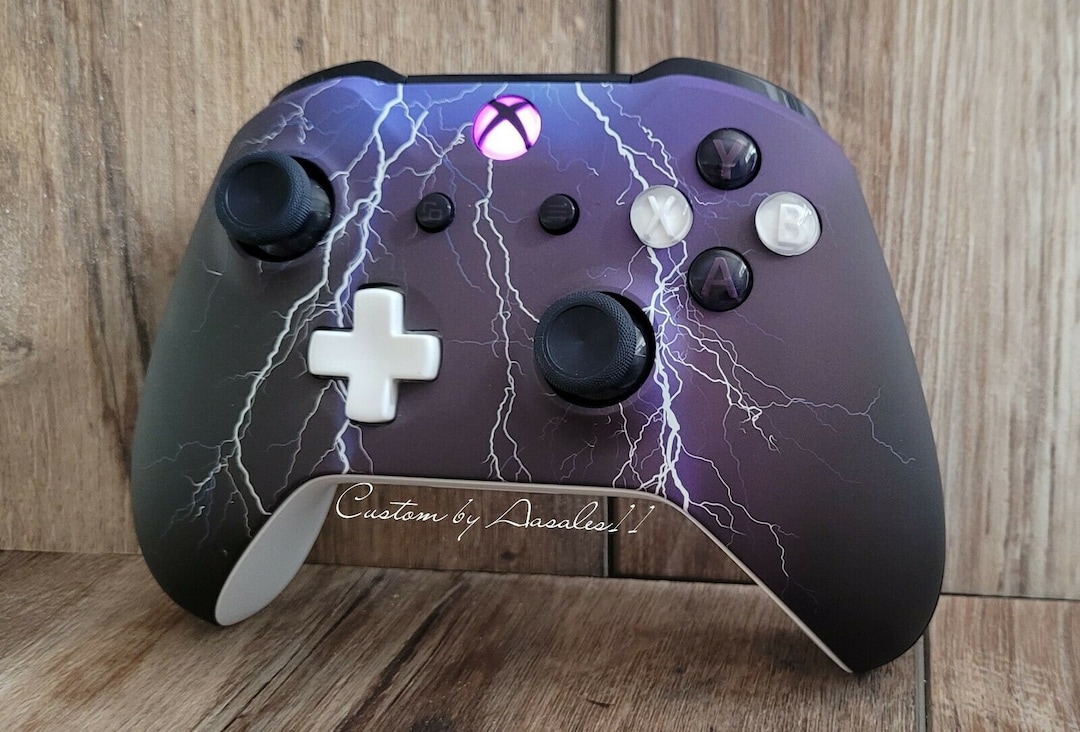 Xbox One S Model 1708 Wireless Controller Custom Thunder Soft Touch ...