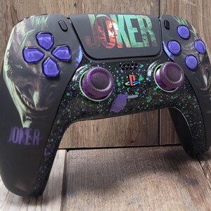 WOW Playstation/ps5 Custom Controller Joker W/multi Color Splatter ...