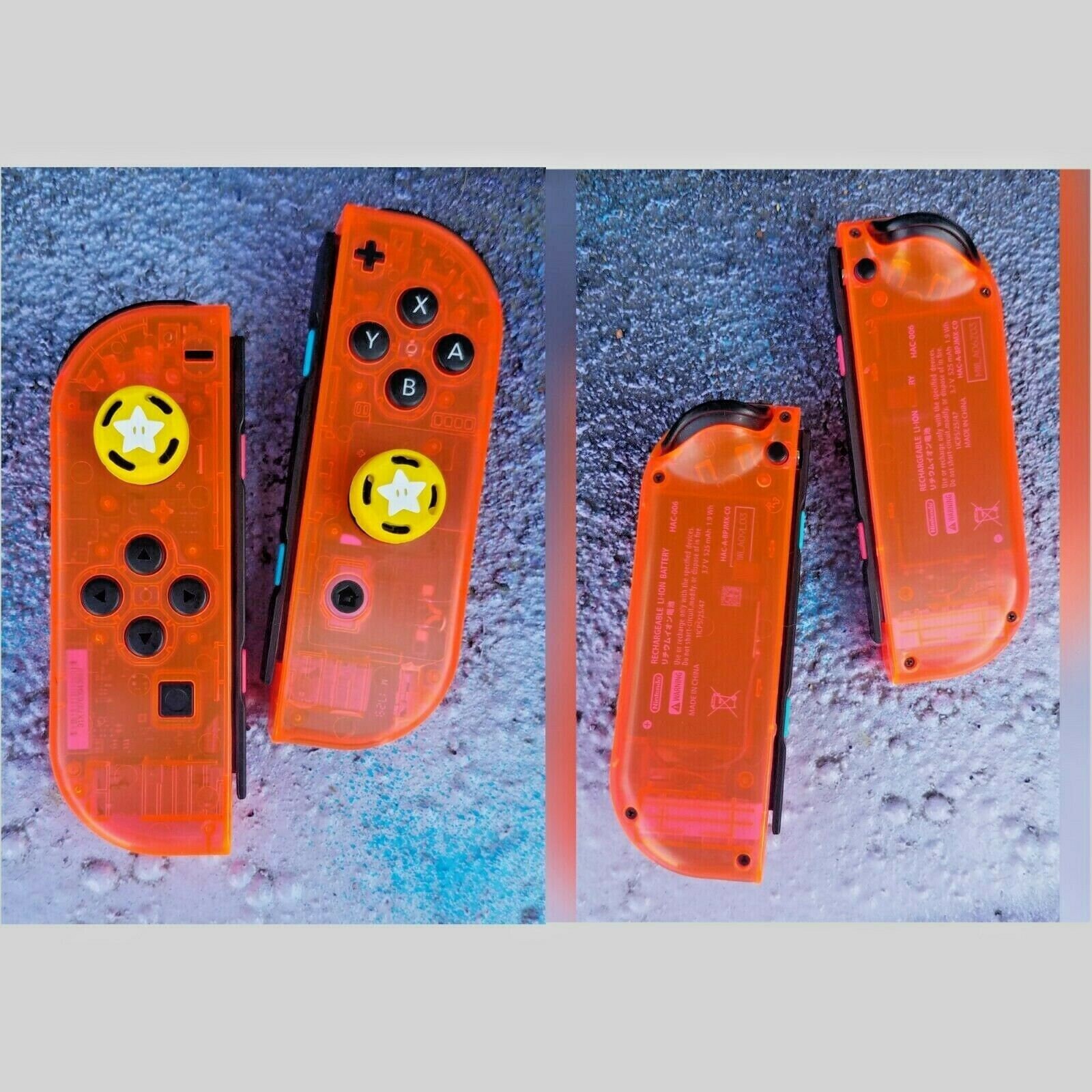 Nintendo Switch Custom Neon Orange With Yellow Caps on | Etsy