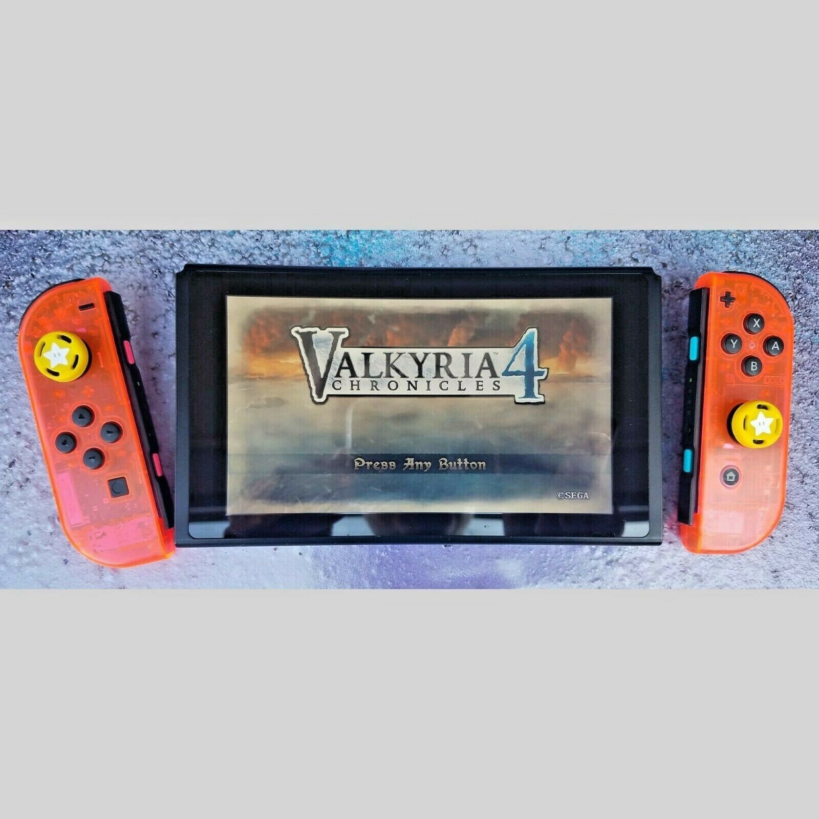 Nintendo Switch Custom Neon Orange With Yellow Caps on | Etsy