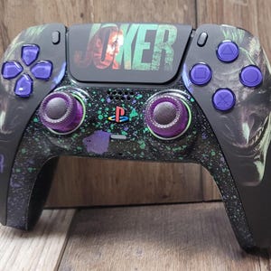 WOW Playstation/ps5 Custom Controller Joker W/multi Color Splatter ...