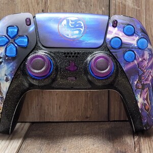 Wow Playstation/ps5 Custom Controller Dragon Ball Z Silver Sparkle With ...