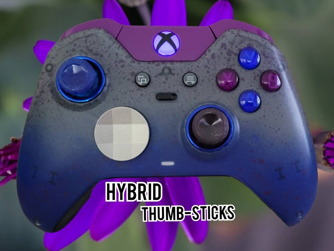 Xbox One Elite Wireless Controller Custom Ombre & Splatter Blue Led W ...