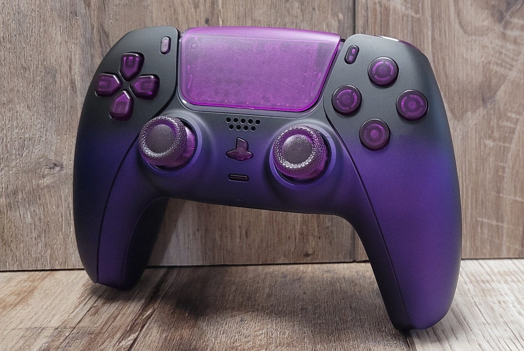 Playstation/ps5 Custom Controller Ombre Black & Purple Matte Very ...