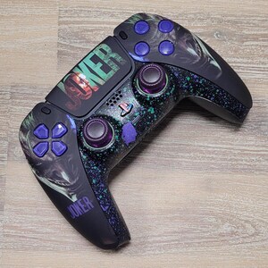WOW Playstation/ps5 Custom Controller Joker W/multi Color Splatter ...