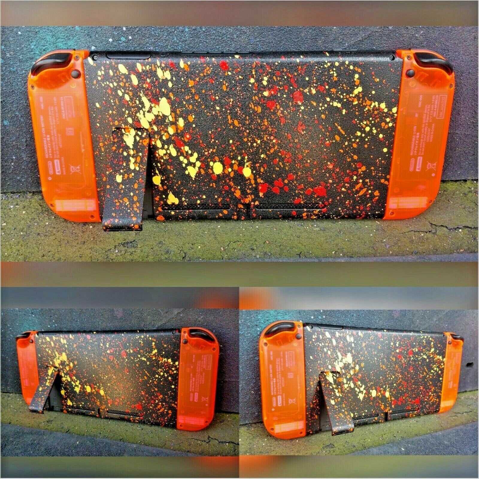 Nintendo Switch Custom Neon Orange With Yellow Caps on | Etsy